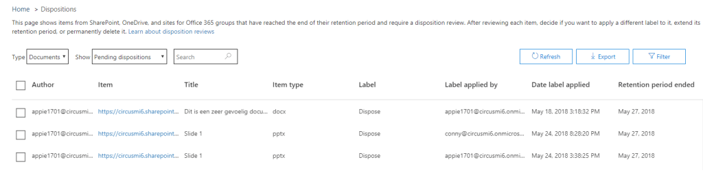 Content disposition in Office 365 – Information security and compliance