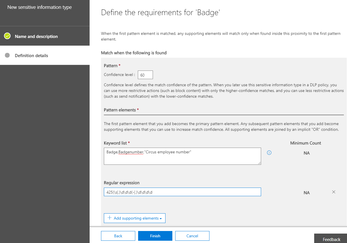 Custom sensitive information types – Information security and compliance