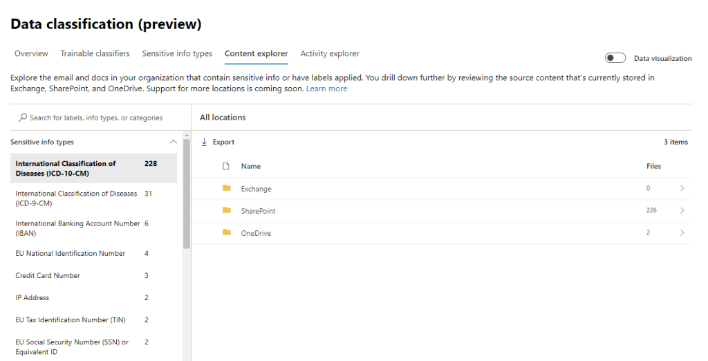 Content explorer in Office 365 – Information security and compliance