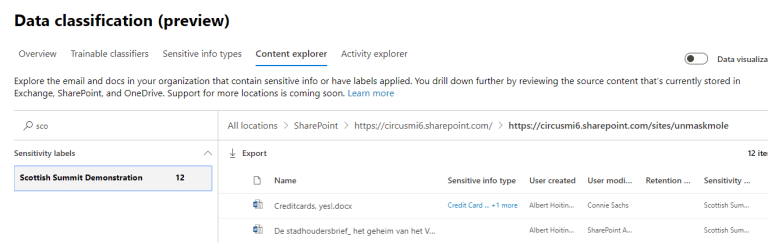 Content explorer in Office 365 – Information security and compliance