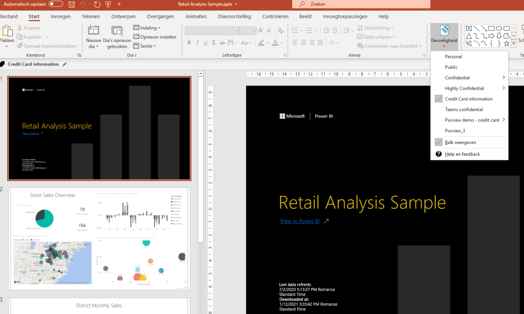 Using sensitivity labels with PowerBI – Information security and compliance